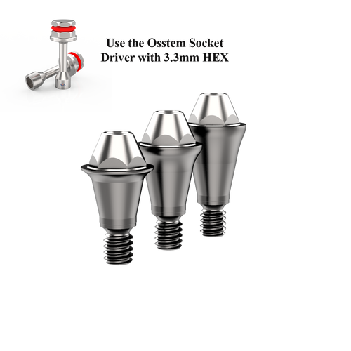 Osstem Regular Compatible Straight Multi Unit Base Height=1mm/2mm/3mm | Mysite