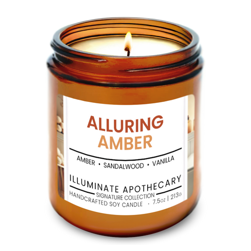 Amber Scented Soy Candle | Alluring Amber – Illuminate Apothecary