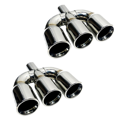 3" Triple Exhaust Tip – 12" Chrome Finish | Polished Stainless | 2pcs