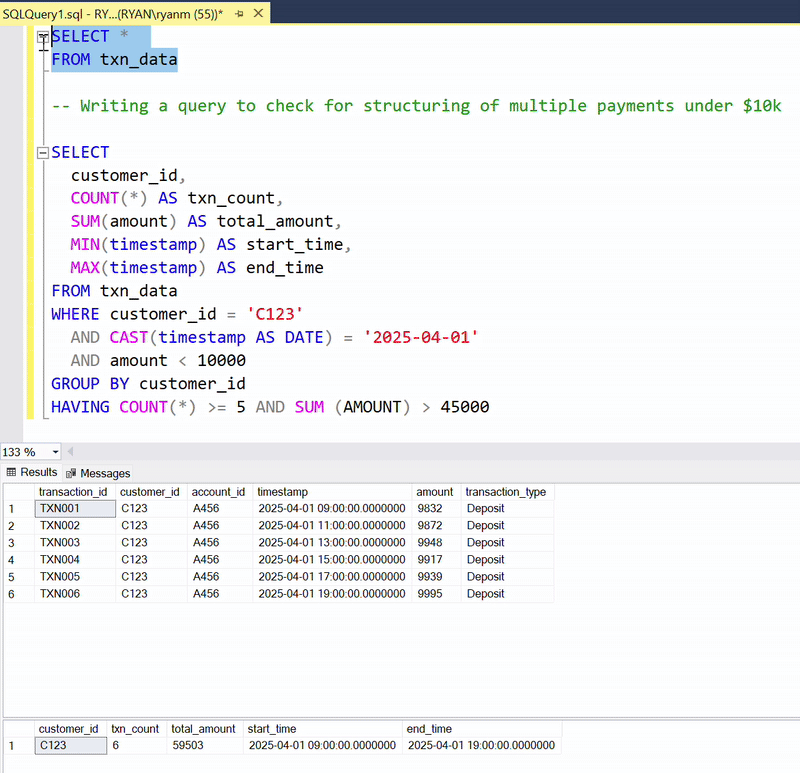 Smurf Catcher: AML Scenario Simulation with Python, SQL & Power BI