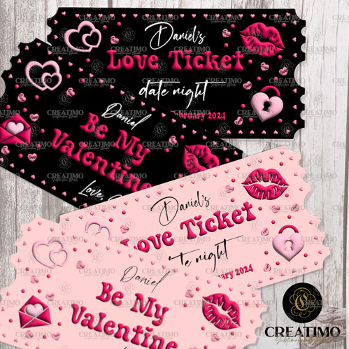 Digital design for Acrylic Ticket - LOVE TICKET | CREATIMO