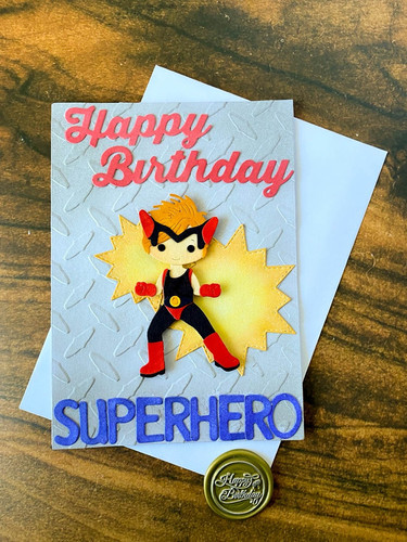 Superhero Birthday Card, Handmade Boys Greeting Card | Punkadunk