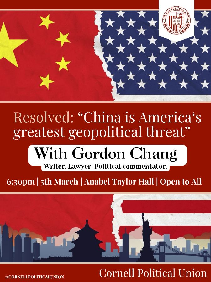 China Expert & Cornell Alumnus Gordon G. Changto Speak at Cornell March 5th