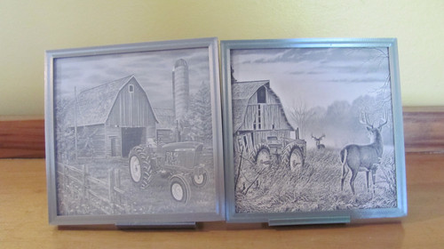 Engraved Grayscale Tile 4" Farm & Barns | Cullom Creations