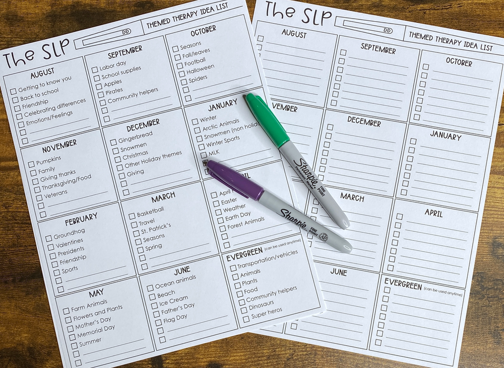 Planning for Speech Therapy Sessions