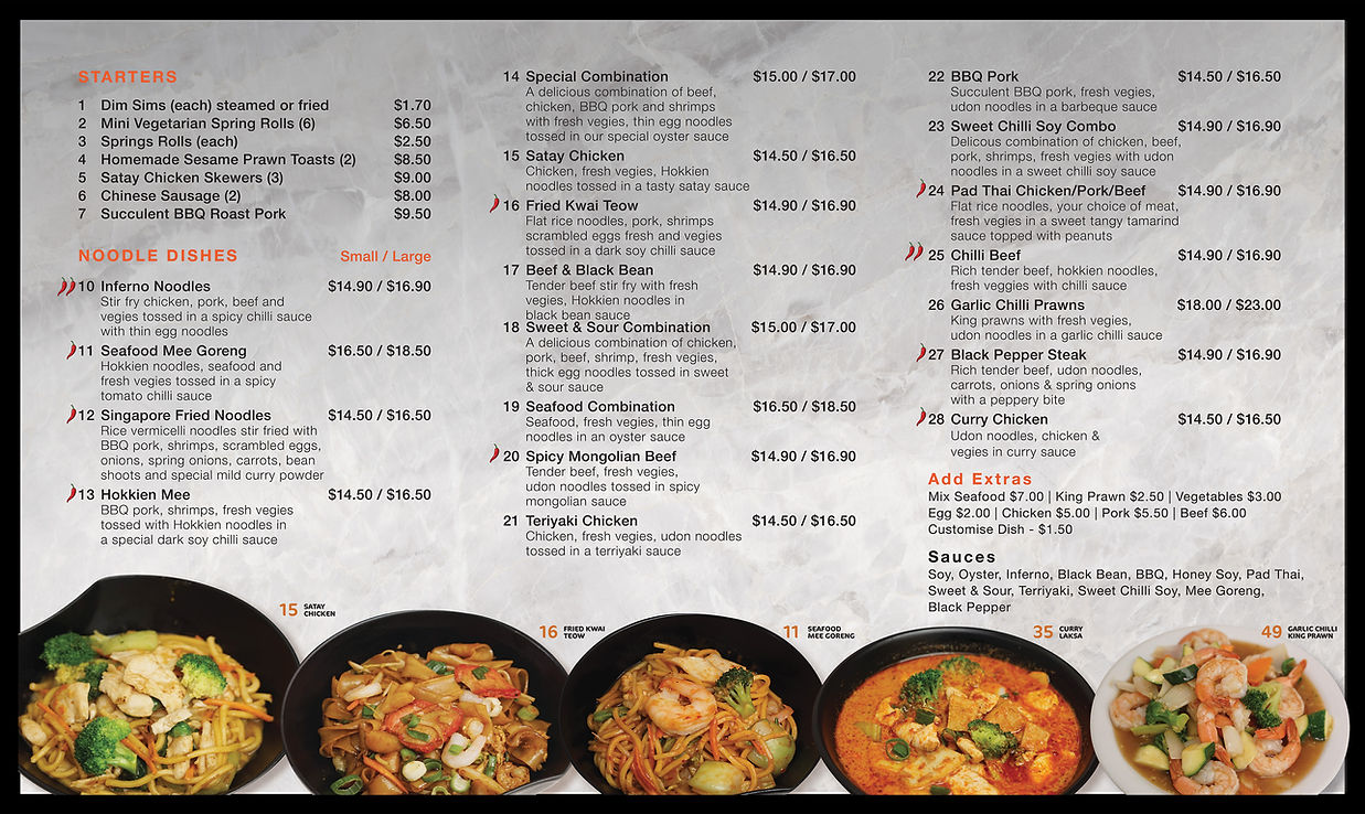 Menu | Noodle Hut