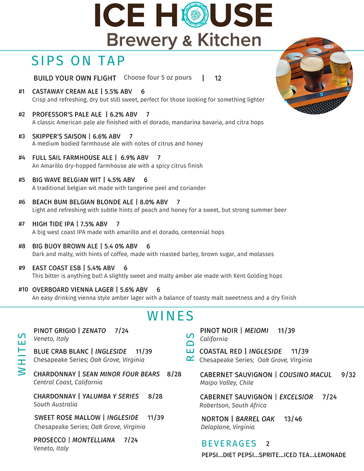 MENU | Ice House Marina