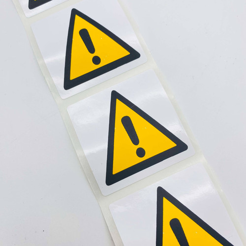 Hazard Warning Safety Labels – Self-Adhesive (50mm, Pack of 10)