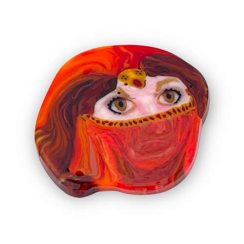 Loren Stump - Full Face Component of Dancing Lady in Orange Dress ...