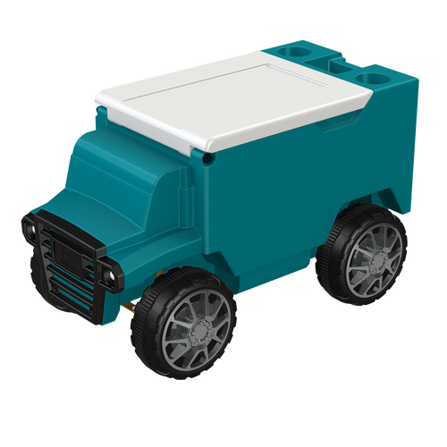 Teal Remote-Control Delivery Truck Cooler | C3 Creative Custom Coolers