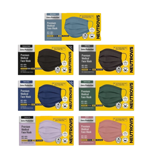 Neutrovis 4-ply Premium Adult Medical Face Mask 50's | SEVENS CARE PHARMACY