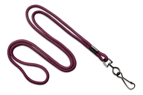 2135-3087 Maroon Round 1/8" (3 mm) Lanyard with Black-Oxidized SH (Qty ...