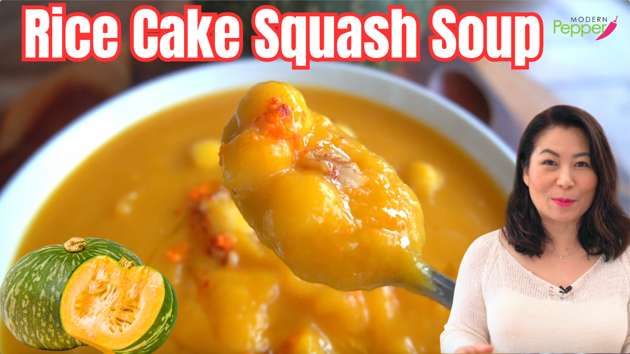 TASTY Comfort Soup: CREAMY, NUTTY Squash Soup With SOFT Rice Cake Balls ...