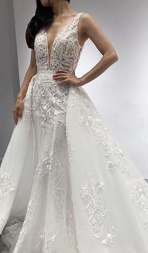 Circe Mermaid Bridal Gown with Overskirt | Dressaville