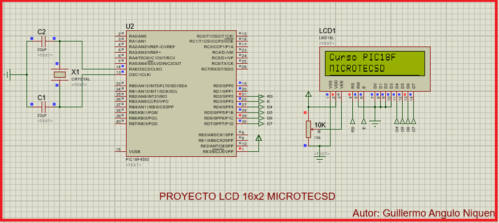 How to Interface a 16×2 character LCD module with PIC 18F4550A ...