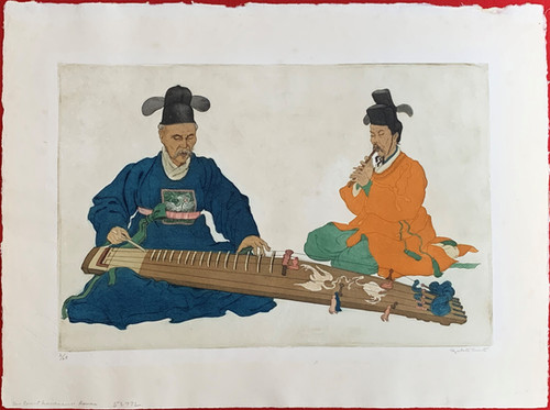 Elizabeth Keith - Two court musicians, Korea | Japanese woodblock ...
