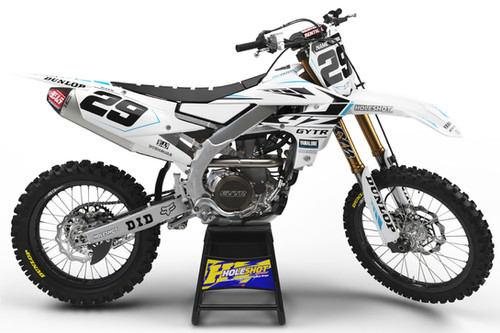 YAMAHA "FACTORY" WHITE / BLACK GRAPHICS KIT | Holeshot Graphics