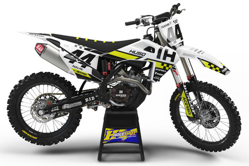 HUSQVARNA "SPEEDWAY" WHITE / BLACK / YELLOW GRAPHICS KIT | Holeshot ...