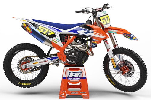 KTM "CONCEPT" ORANGE / WHITE GRAPHICS KIT | Holeshot Graphics