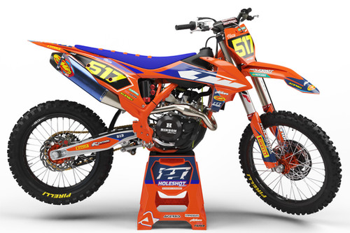 KTM "CONCEPT" ORANGE / BLUE GRAPHICS KIT | Holeshot Graphics