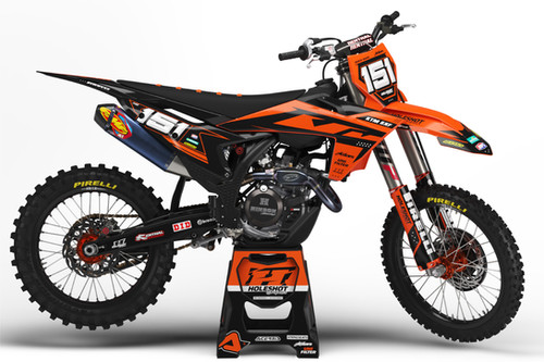 KTM "RACER" ORANGE / BLACK GRAPHICS KIT | Holeshot Graphics