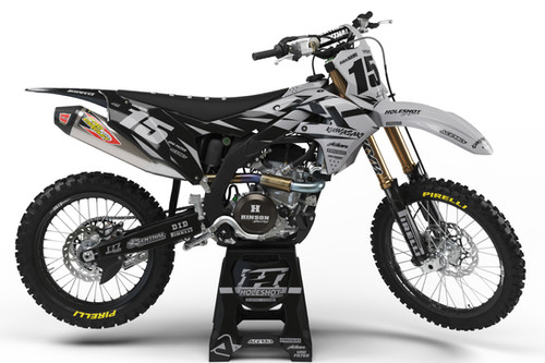KAWASAKI "MATRIX" GREY / BLACK GRAPHICS KIT | Holeshot Graphics