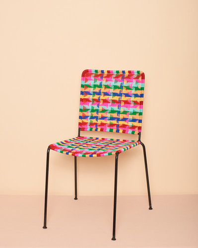 CHAISE DROITE - TAÏSSA - ROUGE / ROSE / TURQUOISE / VERT / CRÈME / BLEU ...