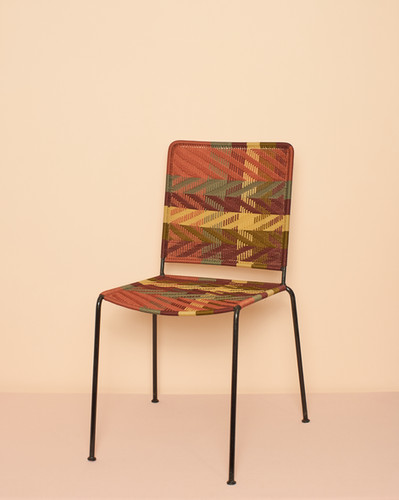 CHAISE DROITE - KODJOE - ROUILLE / GRIS FONCÉ / MARRON / BEIGE / KAKI ...