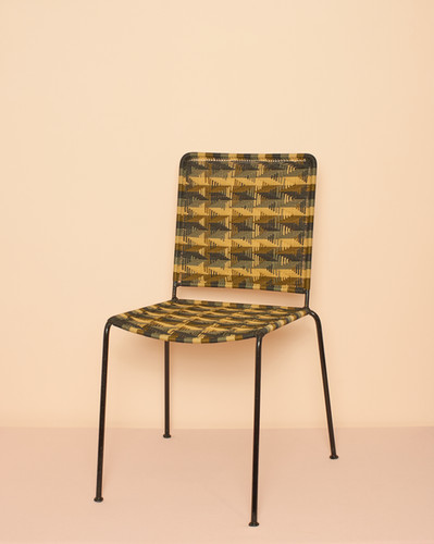 CHAISE DROITE - TAÏSSA - NOIR / GRIS FONCÉ / BEIGE / KAKI CLAIR | Imandeco