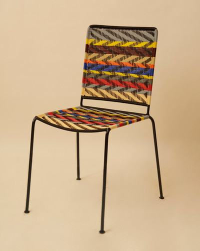 CHAISE DROITE - ELIOTT NOIR MULTI | Imandeco