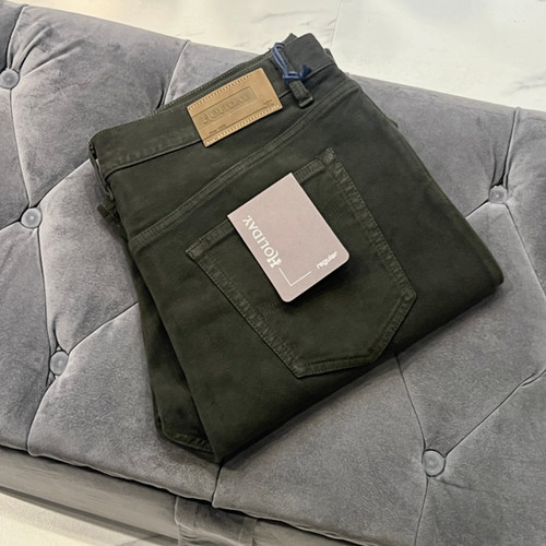 Holiday - Dark Green Moleskin Plat Jeans | JONJAMES