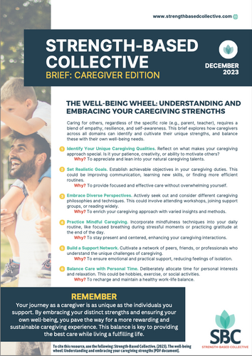 SBC Brief: Understanding and Embracing Your Caregiving Strengths | StrengthBasedColl