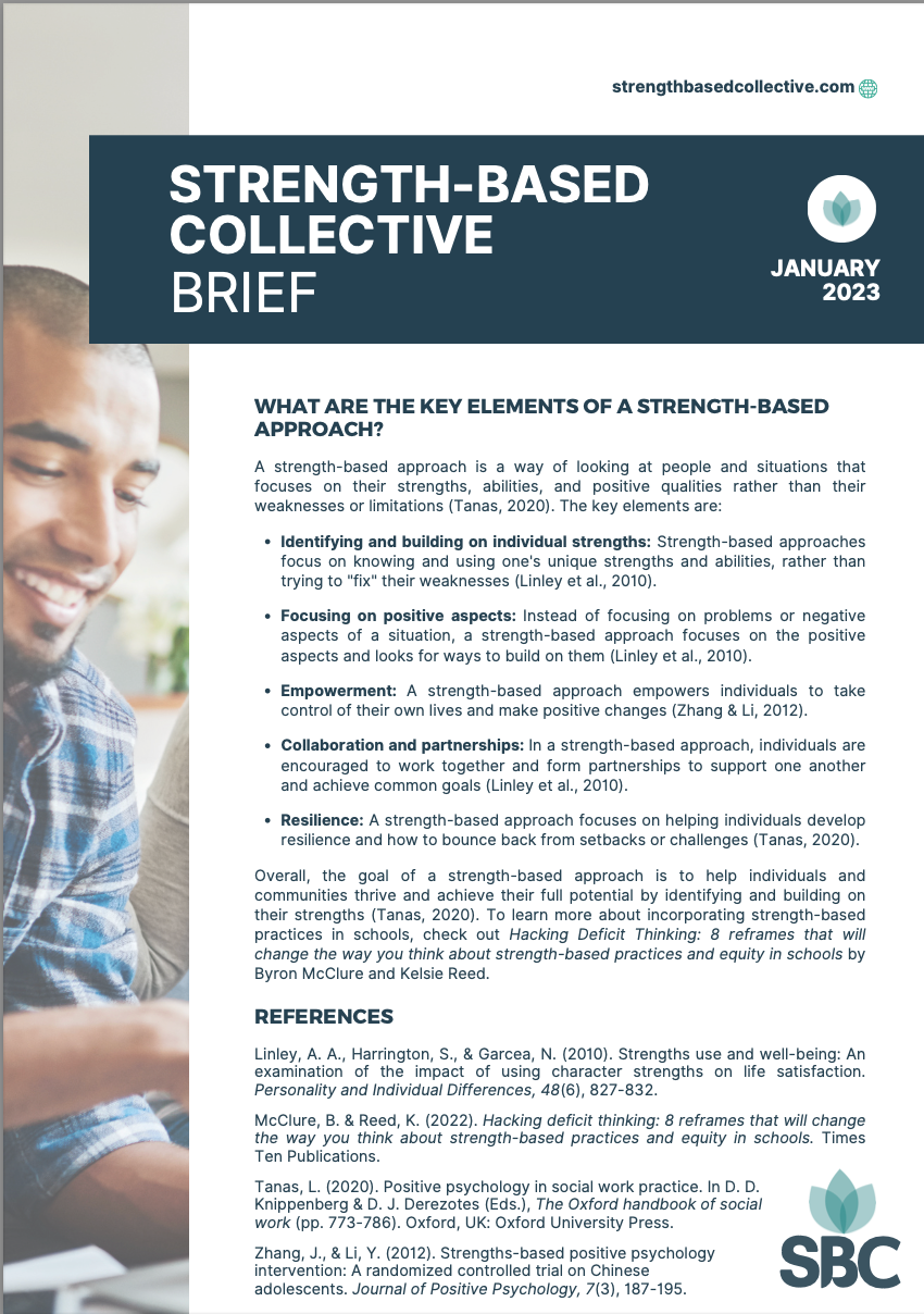 SBC Brief: What Are The Key Elements of a Strength-Based Approach ...