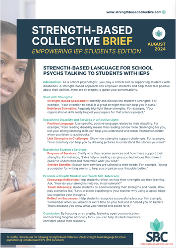 SBC Brief: Strength-Based Language for Psychs Talking to Students with ...