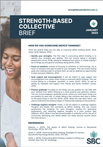SBC Brief: How Do You Overcome Deficit Thinking? | StrengthBasedColl