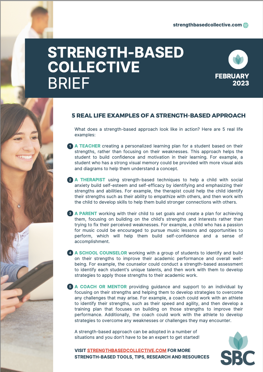 SBC Brief: 5 Real Life Examples of a Strength-Based Approach | StrengthBasedColl