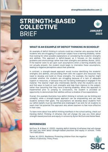 SBC Brief: What is an Example of Deficit Thinking in Schools ...