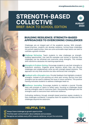 SBC Brief: Strength-Based Approaches to Overcoming Challenges | StrengthBasedColl