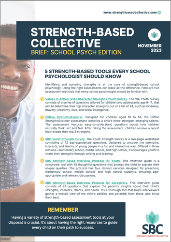 SBC Brief: 5 Strength-Based Tools Every School Psychologist Should Know ...