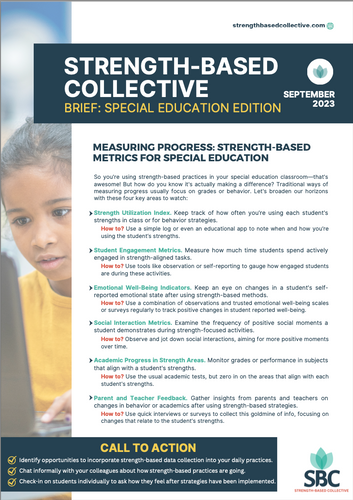 SBC Brief: Measuring Progress: Strength-Based Metrics for Special Education | StrengthBasedColl