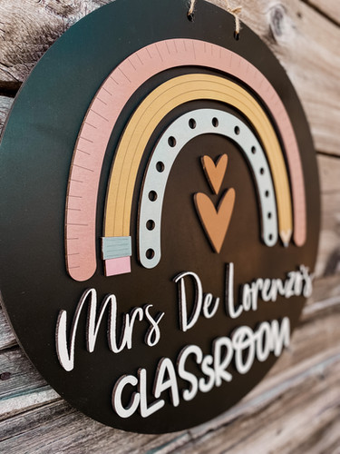 Teacher Round Sign | Country Roads Rustic Decor