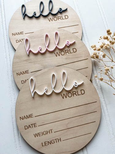 Hello World, Birth Stats Board | Country Roads Decor