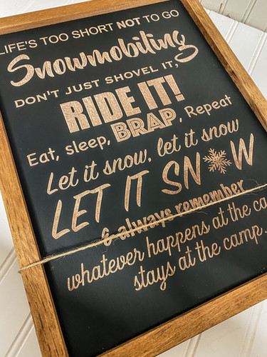 Snowmobiling sign | Country Roads Rustic Decor