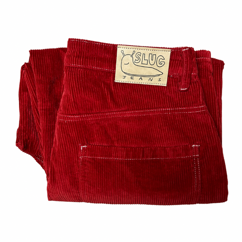 WHITE ON RED CARPENTER CORDUROY JEANS | SLUG JEANS