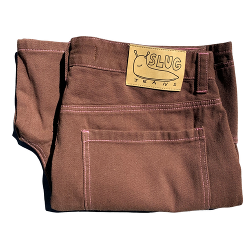 PINK ON BROWN CARPENTER JORTS | SLUG JEANS