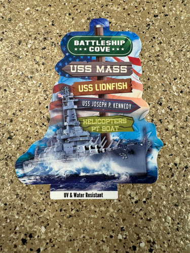 Directional Sign Sticker | Battleship Cove