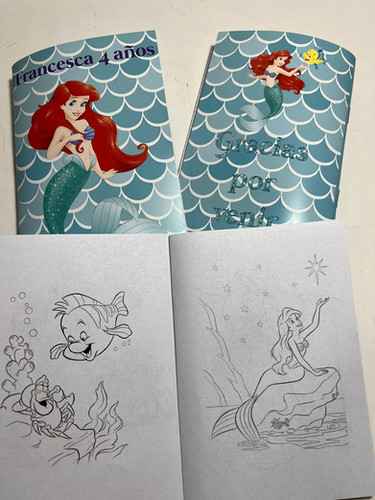 Libritos para colorear Ariel La Sirenita x10 | kalydesign