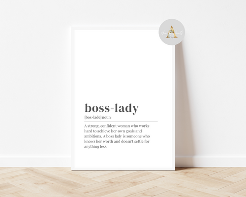 BOSS LADY DEFINITION -CHARCOAL GREY | Aurora.printsuk