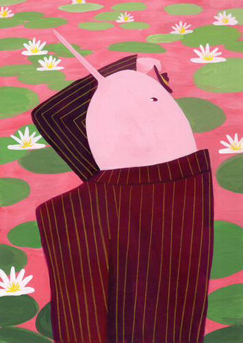 Boto cor-de-rosa | Cabelo-nuvem