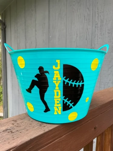 Personalized Softball Bucket | Girlyy Pops 1